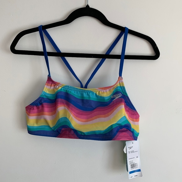 Speedo | Swim | Nwt Speedo Eco Endurance Rainbow Wave Swim Top | Poshmark